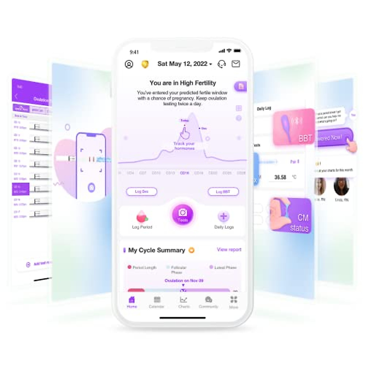 Easy@Home Ovulation & Pregnancy Test Strips Kit: 40 Ovulation Strips and 10 Pregnancy Tests– Accurate Fertility Tracker OPK - Powered by Premom Ovulation APP | 40LH + 10HCG + 50 Urine Cups