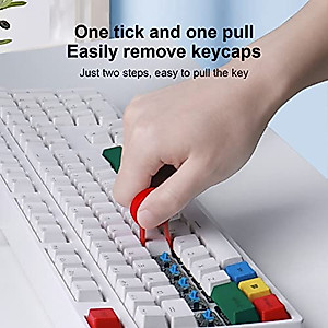 Hagibis Keycap Puller for Mechanical Keyboard, 3 Pcs Tricolor Rounded Keycap Remover Tool Computer Cleaning Kit for Gaming Keyboard, PC