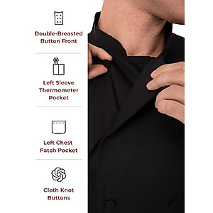 Chef Works Men's Morocco Chef Coat, Black, X-Large