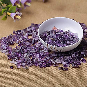 JOHOUSE Natural Amethyst Rolling Stones Amethyst Tumbled Chips Stone, 1lb(450g)/Bag, About 0.1-0.5 inch in Length