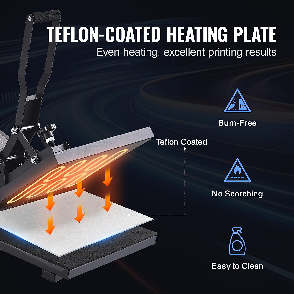 VEVOR Heat Press, 15x15 Power Heat Press Machine for T-Shirts, Fast Heating, High Pressure Digital Industrial Sublimation Printer for Heat Transfer Vinyl, Dark Black