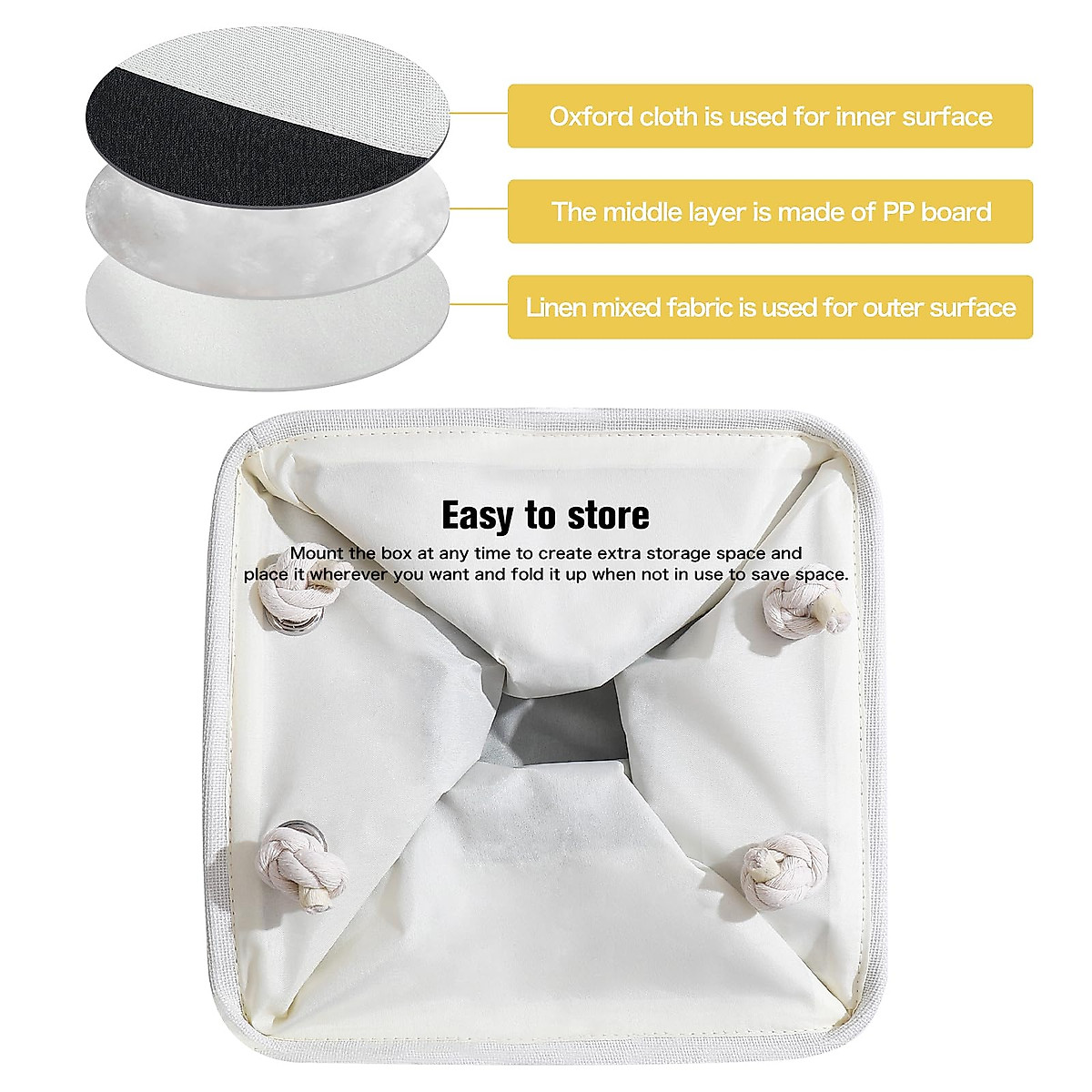 outdoorm 11x11 Inch Cube Storage Bins - Pack of 6 | Space-Saving Collapsible Baskets for Home and Office Use