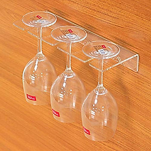 Wine Glass Holder Under Cabinet Goblet Wine Glass Holder Kitchen Cabinet Storage Rack Cup Hook Tableware Storage Rack Suitable for bar Kitchen (1 Set)