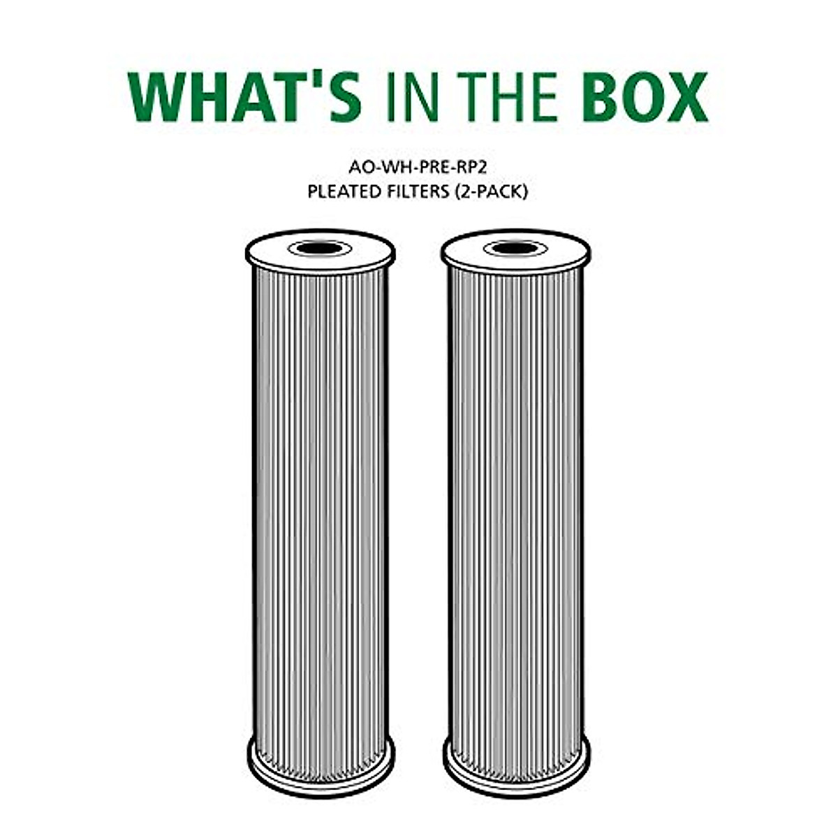 AO Smith 2.5"x10" 20 Micron Sediment Water Filter Replacement Cartridge - 2 Pack - For Whole House Filtration Systems - AO-WH-PRE-RP2