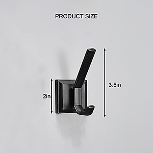 MACIKWON Matte Black Towel Robe Hooks for Bathroom,Heavy Duty Coat Clothes Backpacks Bags Wall Hooks for Bathroom Bedroom Kitchen Garage Pool Hotel Wall Mounted (4, Black)