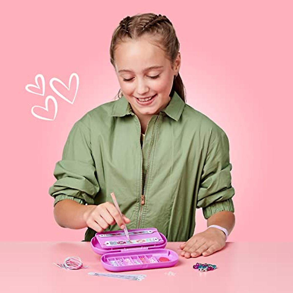 Blingle Bands DIY Gem Friendship Bracelet, 5 Band On The Go Starter Pod - Arts & Craft Activity for Ages 7 and Up