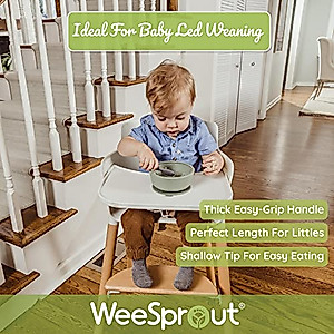 Silicone Baby Feeding Set w/ Suction Divided Plates with Lids, Suction Bowls, Drinking Cups, & Baby Spoons - 100% Food-Grade Baby Led Weaning Supplies - Dishwasher & Microwave Safe Baby Tableware