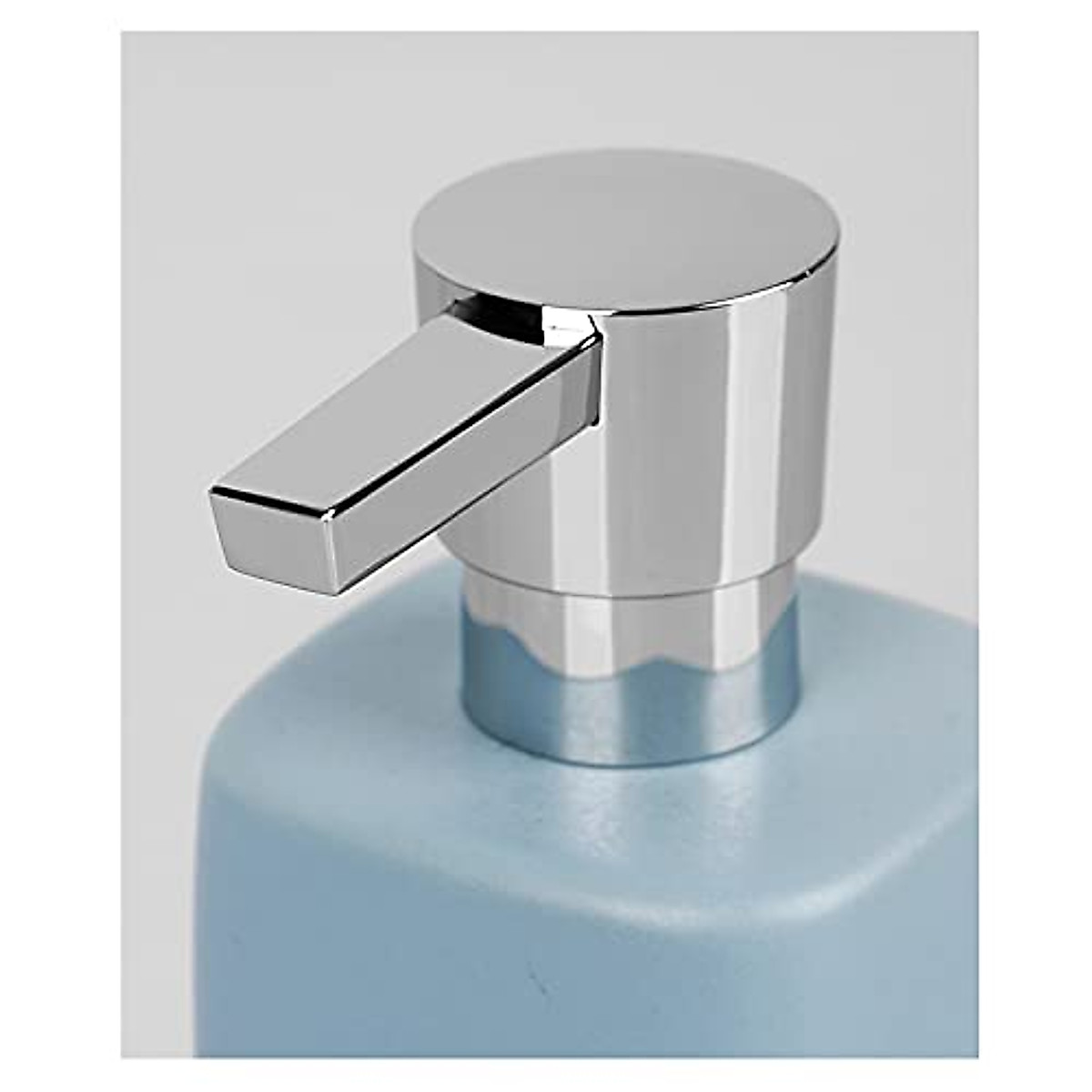 QTBH Soap Dispenser Matte Ceramic Soap Dispenser Home Bathroom Kitchen Office Shampoo Dishwashing Liquid Cosmetic Lotion Bottle 370ml/13oz Soap Pump (Color : Blue)