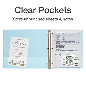 Oxford 3 Ring Binders, 2 Inch ONE-Touch Easy Open D Rings, View Binders, Durable Hinge, Non-Stick, PVC-Free, Asst. Natural Pastels, 4 Pack (79923)