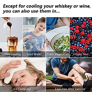 Das TooKii Whiskey Stones 6 Pack, Metal Reusable Ice Cubes, High Cooling Technology, Stainless Steel Ice Cubes, Refreezable Chilling Stones for Whiskey, Vodka, Liqueurs, Wine, Beverage Juice or Soda