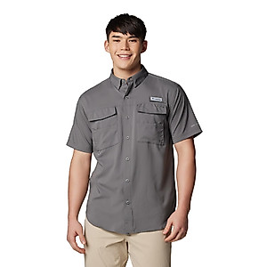 Columbia Men's Standard Blood and Guts IV Woven Short Sleeve, City Grey, XX-Large