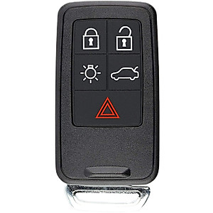KeylessOption Keyless Entry Remote Control Smart Car Key Fob Uncut Key Blade for S60 S80 XC60 XC70 Volvo KR55WK49264