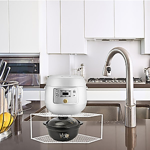 Amosfun Kitchen Countertop Corner Shelf Rack: 2-Tier Metal Wire Plate Dish Organizer Cabinet Corner Stand Rack 9.4x4.7x13.4 Inch