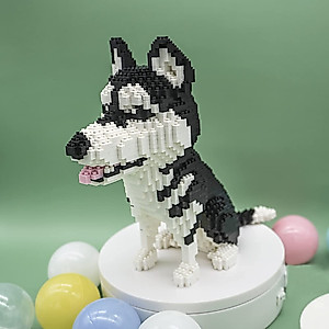 Uvini Building Blocks, 1900 Pieces, Bricks Husky, Dog Animal Toy, Interlocking Toy Building Blocks, for Kids & Teens, Non Toxic, Creative Thinking, 8.26x3.55x9.05 inches