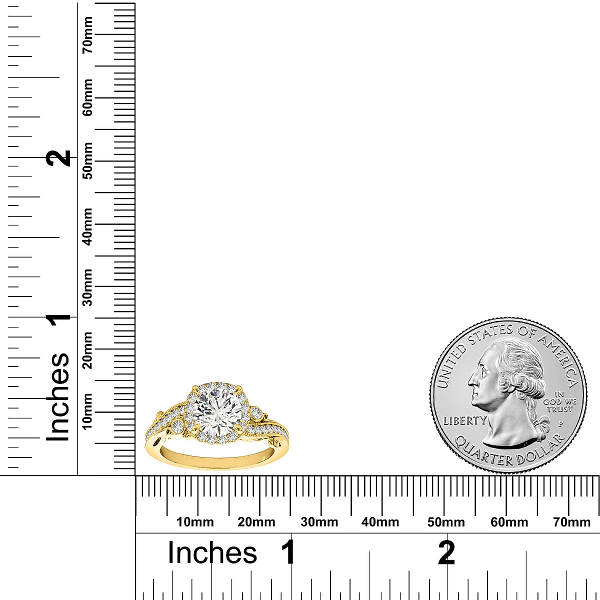 AoneJewelry Diamond Engagement Ring For Women 1 Carat Round Shape White Diamond Prong Setting 43 Stones Engagement Aniversary Ring In 18K Solid Rose, White & Yellow Gold Collection