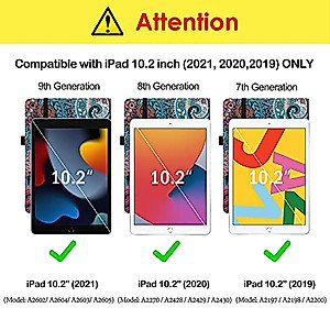 HAPPIERE Case for iPad 9th 8th 7th Generation with Pencil Holder, Compatible with iPad 10.2 inch 2021/2020/2019, Premium PU Leather iPad Cover, Auto Wake/Sleep, Shockproof Protective Folio Cover