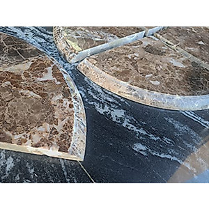 Premium Marble Corner Shelf - 8" Shower Soap Dish - Natural Stone Bathroom Caddy - Bath Wall Shampoo Holder (Emperador Dark OG)