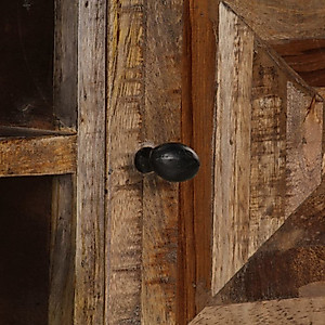 GaRcan TV Stand, TV Unit for Living Room Bedroom, Sideboard with Drawer, TV Console Entertainment Center, Industrial Style, Solid Mango Wood