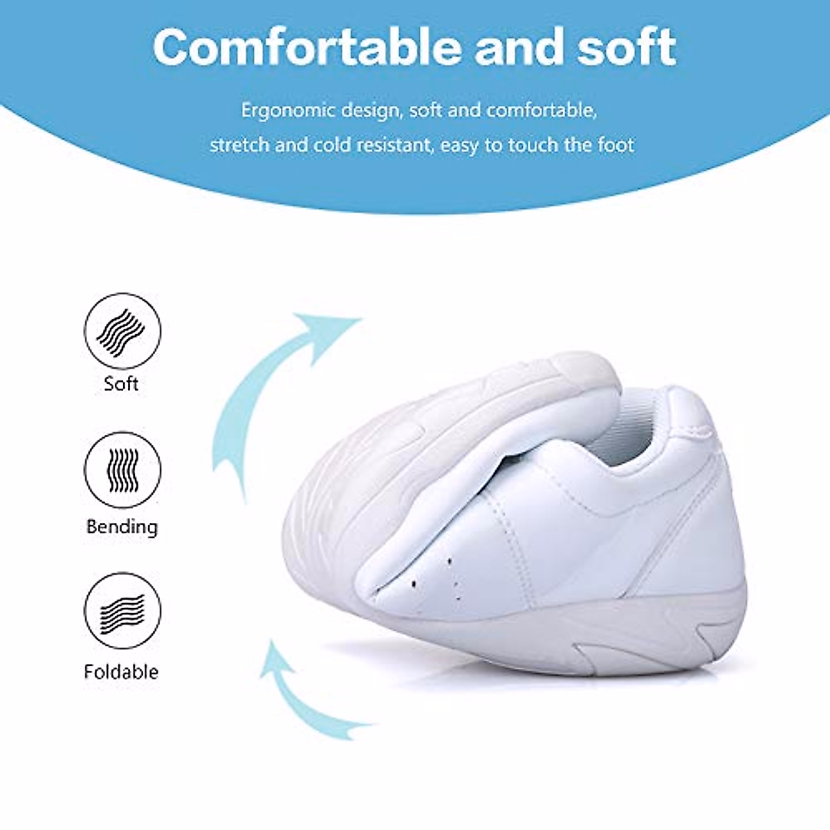 CADIDL Mfreely Cheer Shoes for Women White Cheerleading Athletic Dance Shoes Flats Tennis Walking Sneakers for Girls White 7 B (M) US