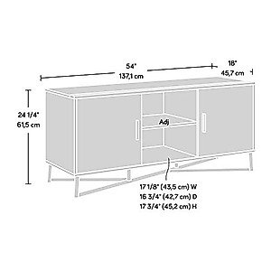 Sauder Canton Lane Credenza, L: 53.98" x W: 17.99" x H: 24.21", Brew Oak Finish