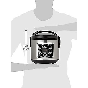 Aroma Housewares ARC-914SBD Digital Cool-Touch Rice Grain Cooker and Food Steamer, Stainless, Silver, 4-Cup (Uncooked) / 8-Cup (Cooked)