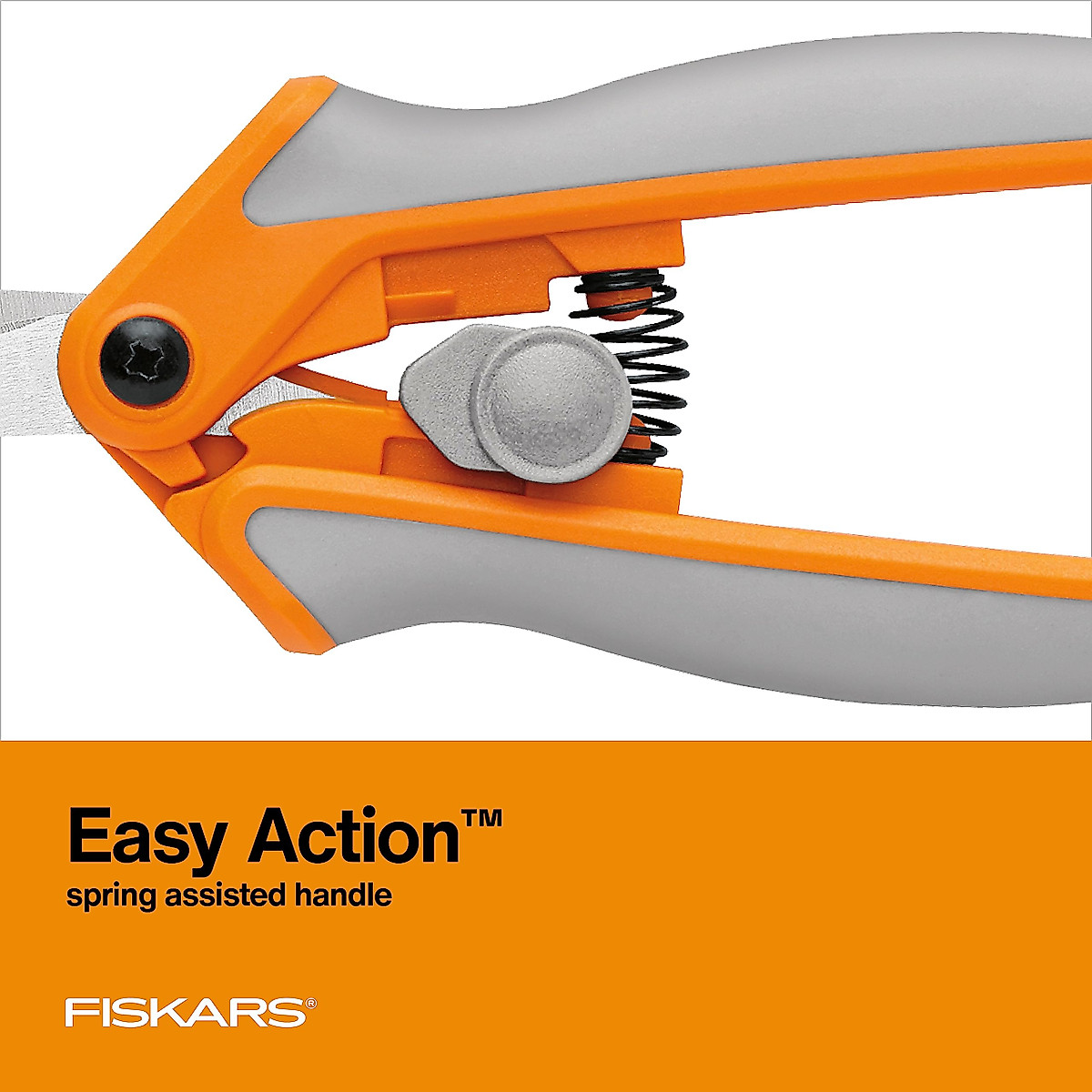 Fiskars 190500 RazorEdge Micro-Tip Easy Action Shears, 5 Inch, Orange and Gray