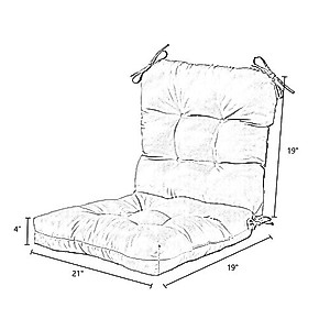 South Pine Porch Roma Stripe Seat/Back Combo Chair Cushion, 1 Count (Pack of 1)