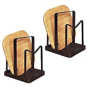 Geilihome 2PCS Pot Rack, Pan Lid Organizer, Cabinet & Countertop Cutting Board Baking Pan Holder for Cabinet Kitchen Cookware Organizer