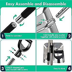 Snow Shovel Metal, 50 inch Long 13.3” Wide Aluminum Heavy Duty Snow Shovel for Driveway,Lightweight Emergency Car Snow Shovels for Walkway,Decking,Collapsible Metal Snow Shovel Scoop