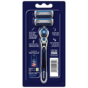 Barbasol Ultra 6 Plus Men's Razor with 2 Razor Blade Refills (1 Handle + 2 Cartridges), Mens Razors/Blades