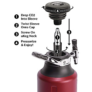 GrowlerWerks uKeg Go Carbonated Growler Beer Gift and Craft Beverage Dispenser for Beer, Soda, Cider, Kombucha and Cocktails, Amazing Gift for Beer Lovers,64 oz, Chili