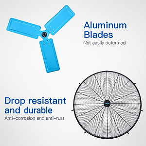 pasapair 24” Industrial Outdoor Misting Pedestal Fan – IPX5 Waterproof Cooling Fan for Patios – Portable Fan with 4 Wheels – 8.2 FT Cord, GFCI Plug & 360° Pitch Rotation– ETL Approved