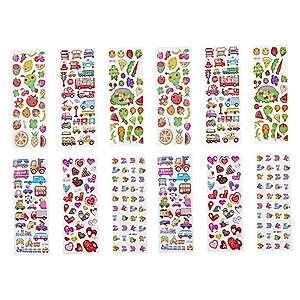 ibasenice 80 Sheets Laptop Toy Kids Educational Toys Assorted Toys Laptop Decal Puffy Stickers Toy Laptop Stickers for Kids 3D Kids Decal DIY Handcraft Sticker Fluffy Water Bottle Child