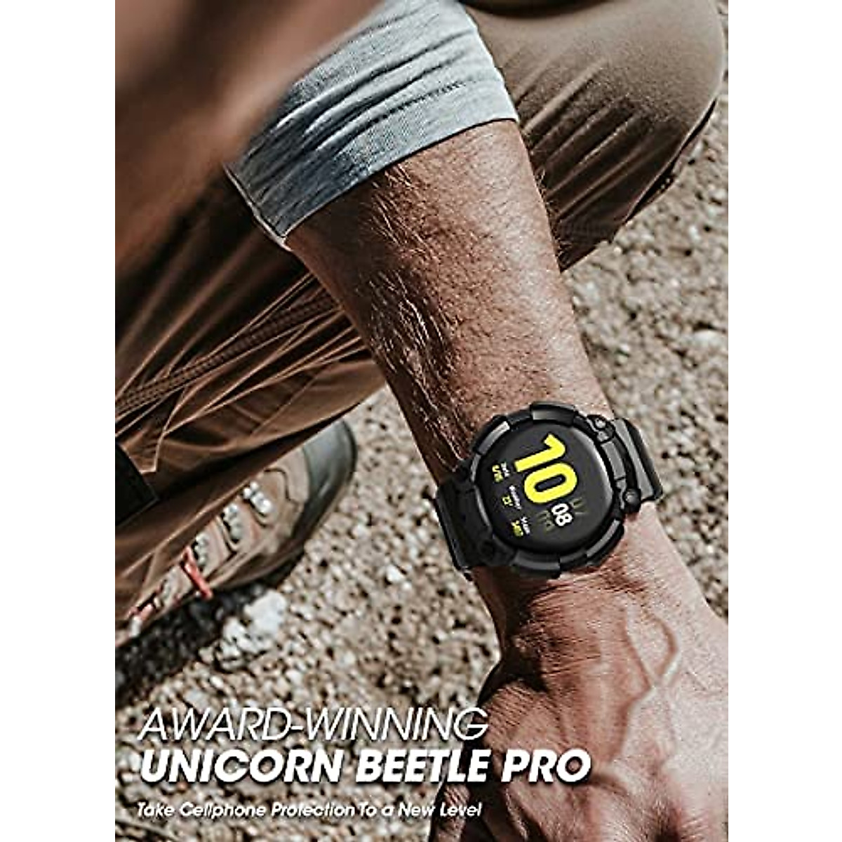 SUPCASE [Unicorn Beetle Pro] Series Case for Galaxy Watch Active 2, Rugged Protective Case with Strap Bands for Galaxy Watch Active 2 [44mm] 2019 Release (Black)