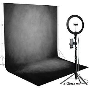 BINQOO 5x7ft Abstract Portrait Black Gray Photography Backdrop Professional Head Shots Adults Kids Girls Solid Color Backdrop School Student Old Master Photo Studio Props