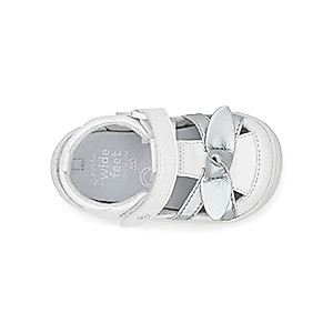 Stride Rite 360 Girls Mila Sandal, White, 3 Infant US