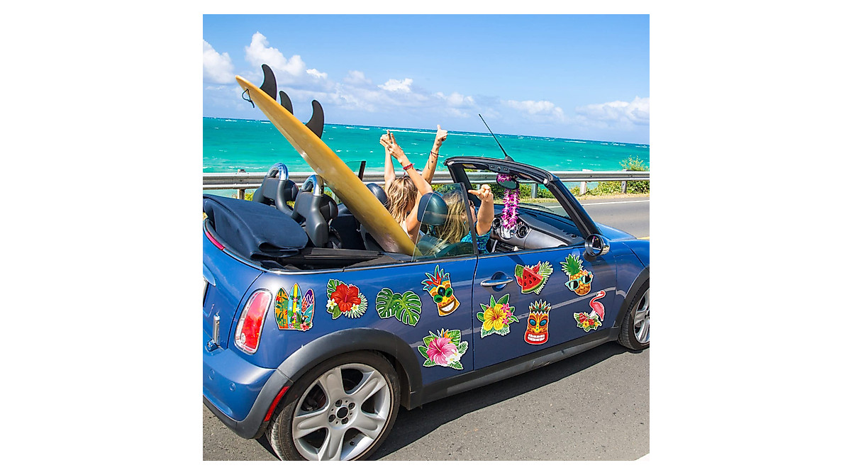 13 Pcs Summer Beach Car Magnets - Tropical Fridge Decorations