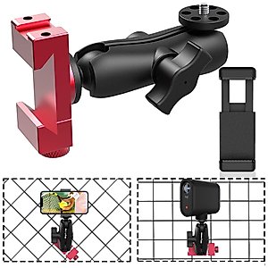 aoeyoo Smartphone Fence Mount for Tennis & Pickleball Training, Adjustable Retractable, 360 Swivel, Compatible with iPhone, Android, Mevo Start, AKASO EK7000, Digital Camera