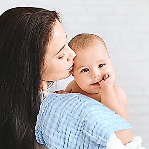 30 Pcs Baby Natural Cotton Burp Cloths Baby Wipes Soft Newborn baby face Towel Absorbent muslin washcloth for Bath Shower, 12 x 12 Inches