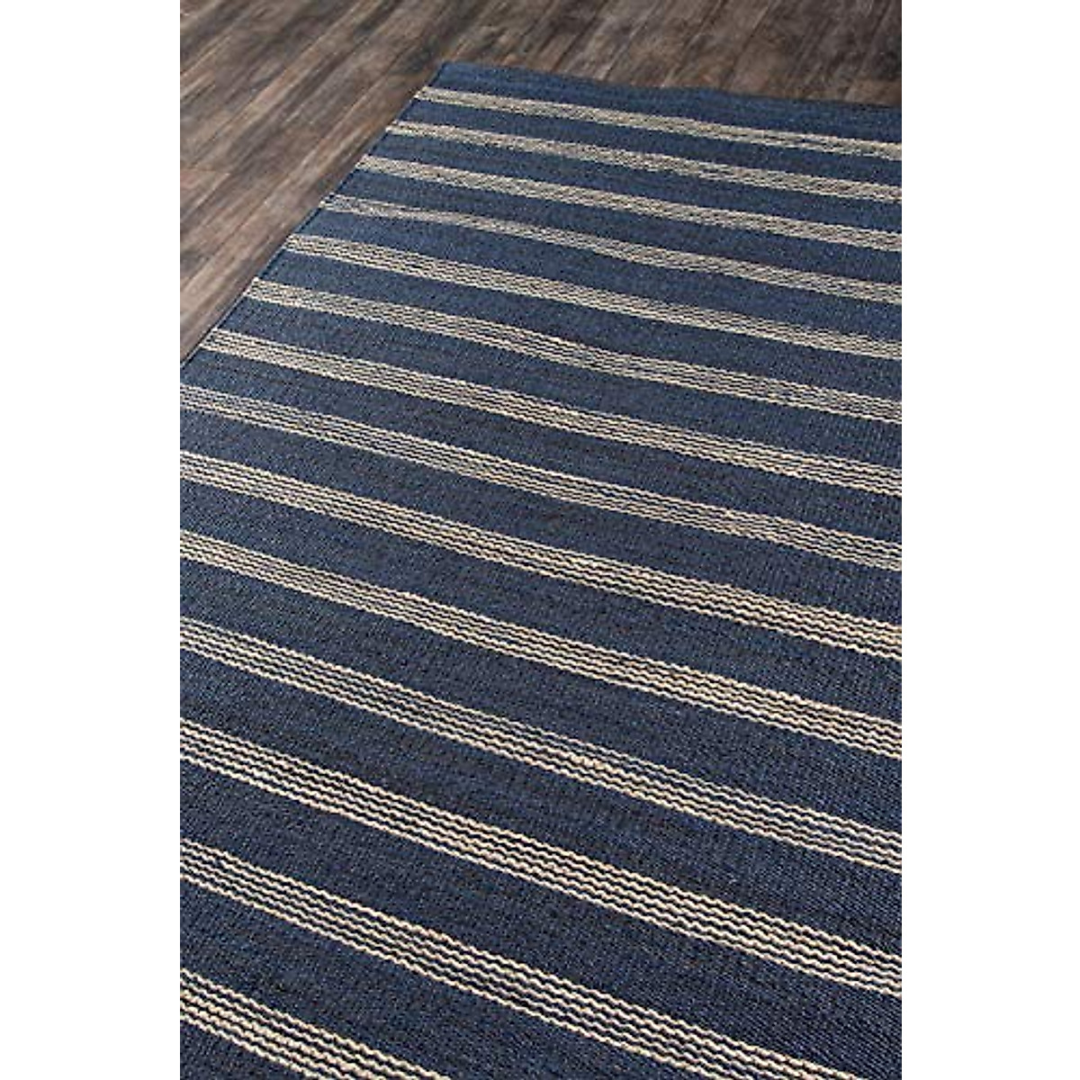 Novogratz by Momeni Montauk 100% Jute Hand Woven Indoor Area Rug, 2'3" X 10', Navy