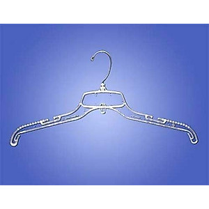 Only Hangers 17 Inch Plastic Clear Unbreakable Top Swivel Hook for T Shirt Blouse Jacket Coat Sweater & More, Pack of 50pcs