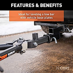 CURT 45797 Trailer Hitch Adapter, 2-Inch Receiver, 2-in Drop or Rise, 7,500 lbs