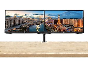 HP P22h G4 22 Inc Class LED-Backlit LCD 2-Pack Monitor Bundle with Desk Mount Clamp Dual Monitor Stand, FHD 1080p, LED Backlit, IPS, Anti-Glare, Tilt (HDMI, VGA and DisplayPort) for Home and Office