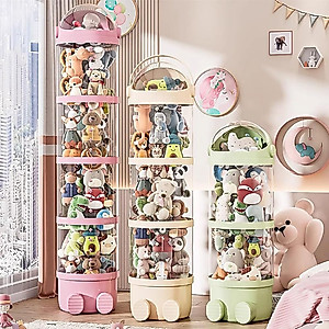 Vertical Toy Storage Tube, Stuffed Animal Storage Tube, Stuffed Animal Organizer, Stuffed Animal Holder, Toy Organizers and Storage, Plushies Storage for Kids Room, Living Room, Bedroom(Green,51.2in)