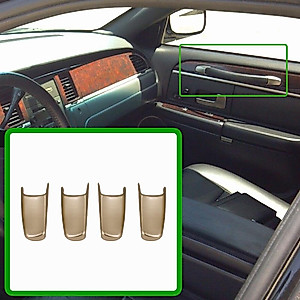 Automkt 4 Pcs Car Door Pull Strap End Caps Fits for 2003-2011 Lincoln Town Car 4.6L V8 Replaces 3W1Z-5422670-AAC Gold