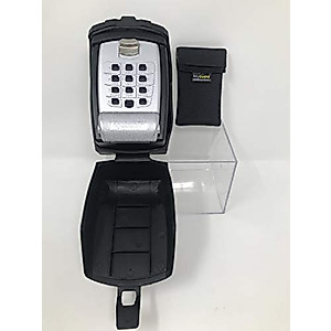 KeyGuard PRO Hanging Lock Box & Faraday Bag - Portable Punch Button Combination Lockbox to Hang on Car Windows and More - Portable Faraday Pouch for Key Fobs and Small Devices - SL-591-CVR
