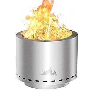 UDPATIO 19.5 inch Smokeless Fire Pit with Stand, 304 Stainless Steel Bonfire Stove for Outside, Wood Burning with Ash Pan, Portable Carrying Bag for Patio, Camping