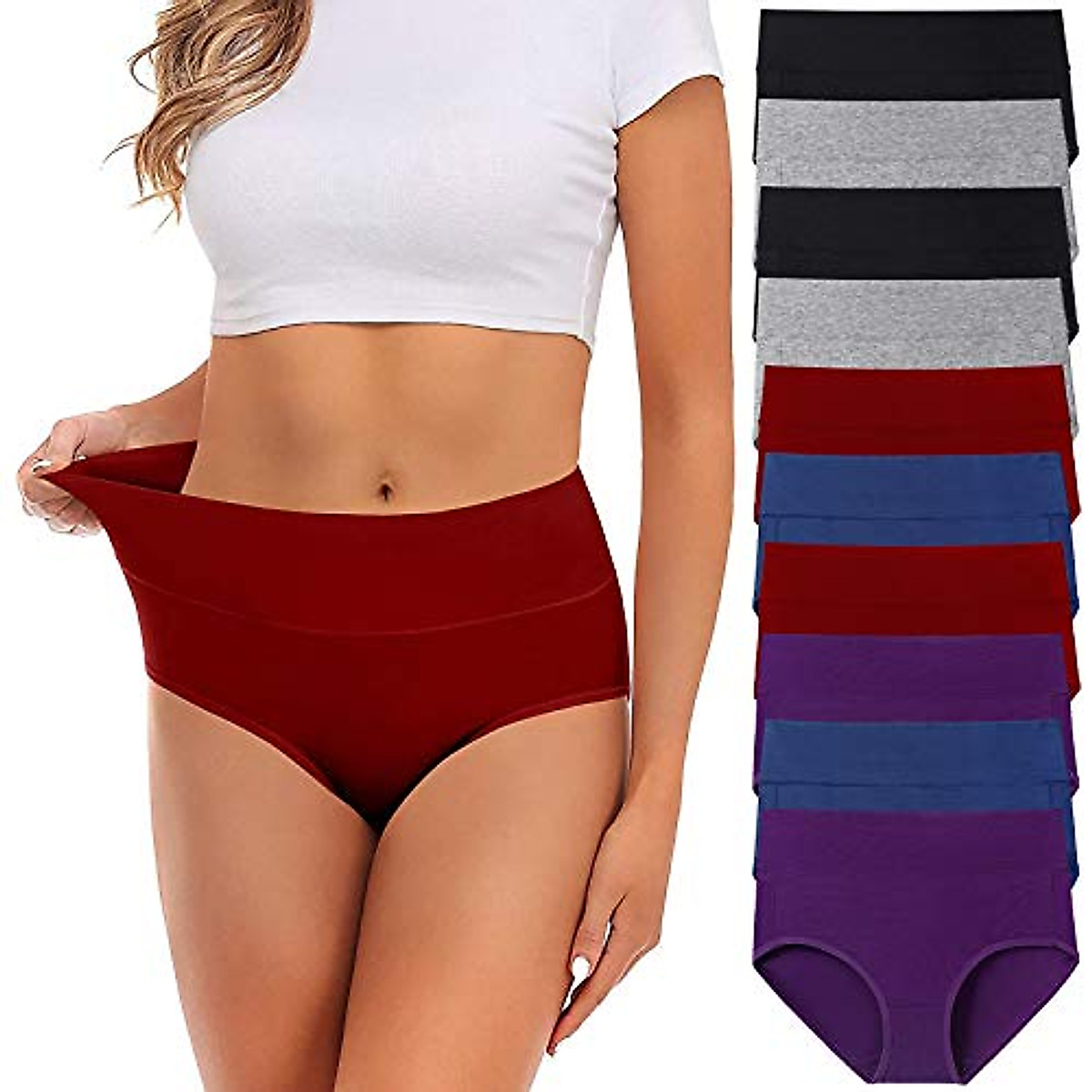 UMMISS Women's Cotton Underwear,Soft Underwear Women Briefs,Ladies Comfort Breathable Underpants Panties XL 10 Pack