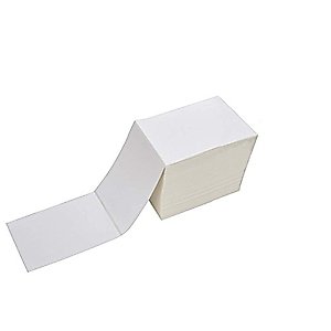 Immuson Fanfold 4 x 6 Direct Thermal Shipping Labels with Perforations, 500 Labels, Permanent Adhesive, White Mailing Labels for Thermal Printer
