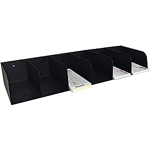 STEELMASTER by BankSupplies Steel Document Organizer | 6-Pockets | Black | Powder Coated Crinkle Finish | Scratch & Chip-Resistant | Check Separator, Deposit Slips, Letter Organizer, Money & Bills
